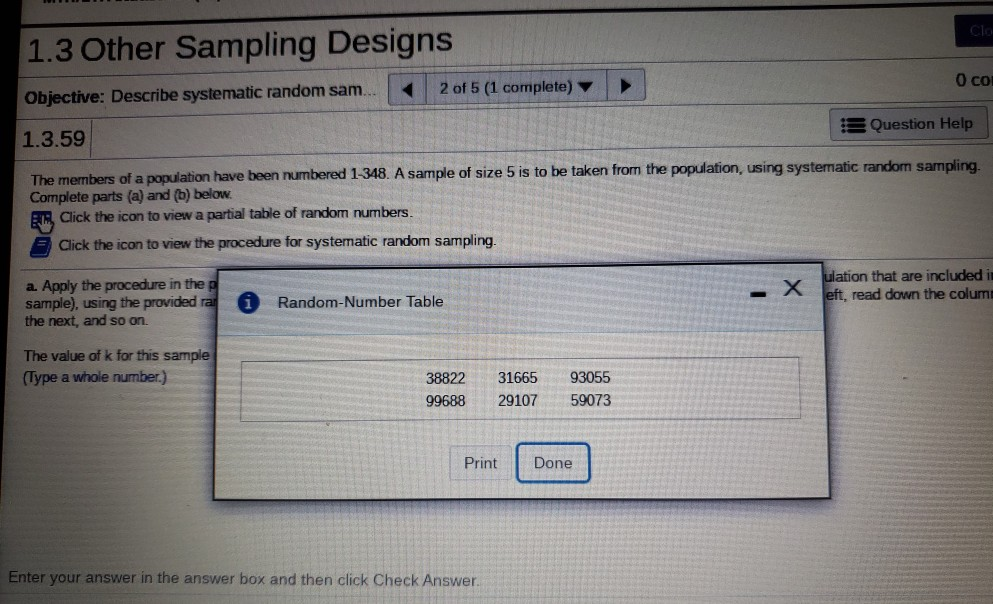 Solved Objective: Describe systematic random sam. 2 of 5 (1 | Chegg.com