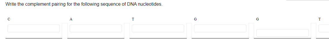 Solved Write the complement pairing for the following | Chegg.com