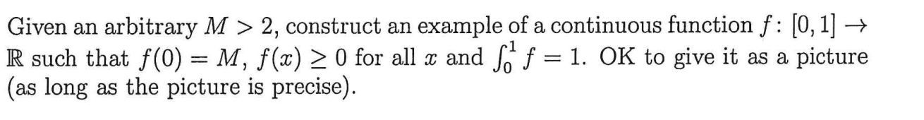 Solved Given an arbitrary M>2, construct an example of a | Chegg.com