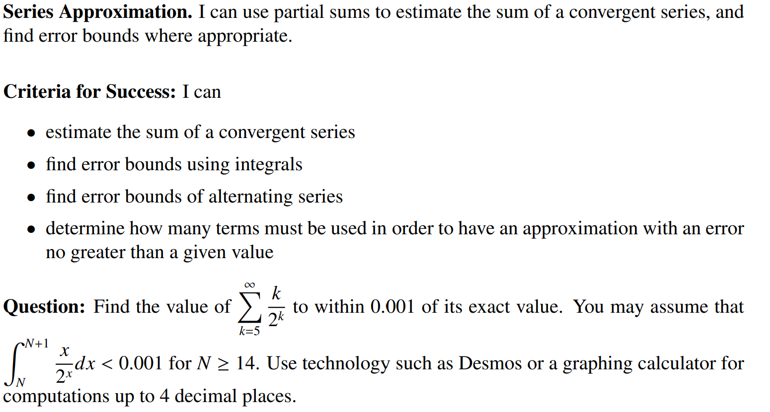 Solved Series Approximation. I can use partial sums to | Chegg.com