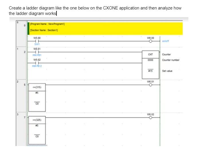 Solved Create a ladder diagram like the one below on the | Chegg.com