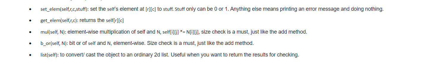 Solved View Past Answers Question 4: 2d Binary Matrices | Chegg.com