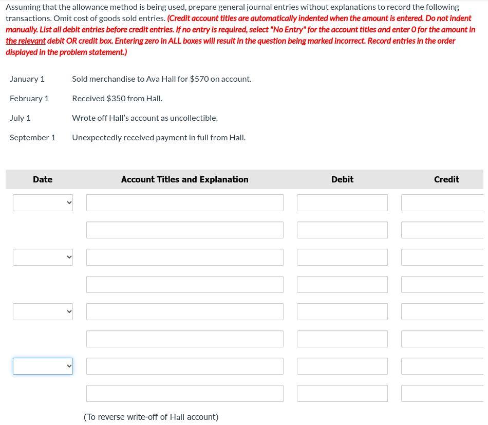 Solved Assuming that the allowance method is being used, | Chegg.com