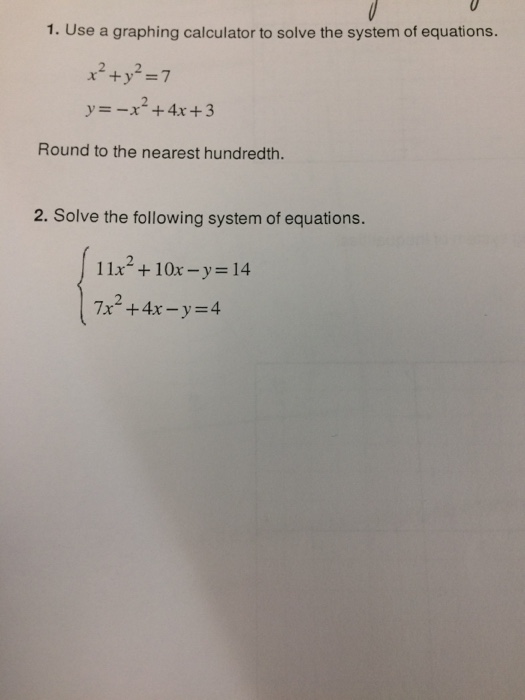 Solved Use a graphing calculator to solve the system of | Chegg.com