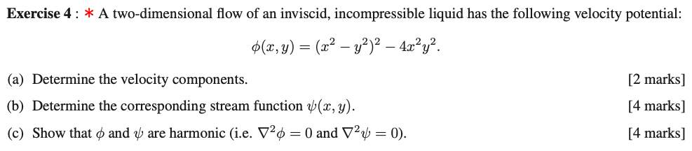 Solved Exercise 4 : * A two-dimensional flow of an inviscid, | Chegg.com