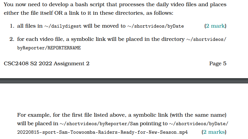 Solved You now need to develop a bash script that processes | Chegg.com