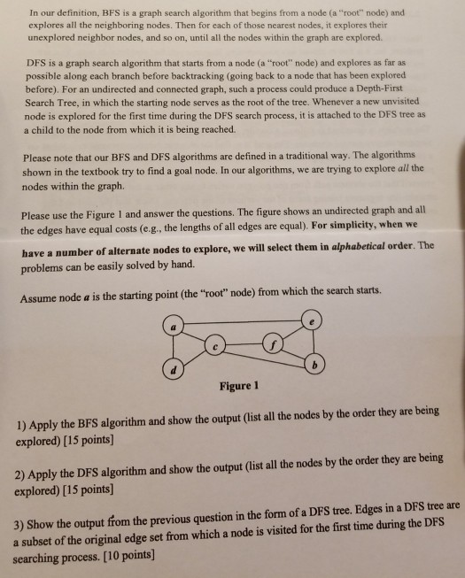 Solved In our definition, BFS is a graph search algorithm | Chegg.com