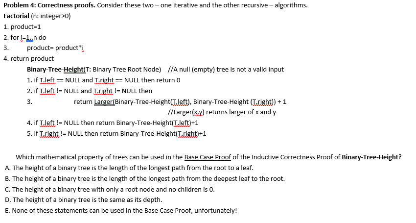Solved Problem 4: Correctness proofs. Consider these two-one | Chegg.com