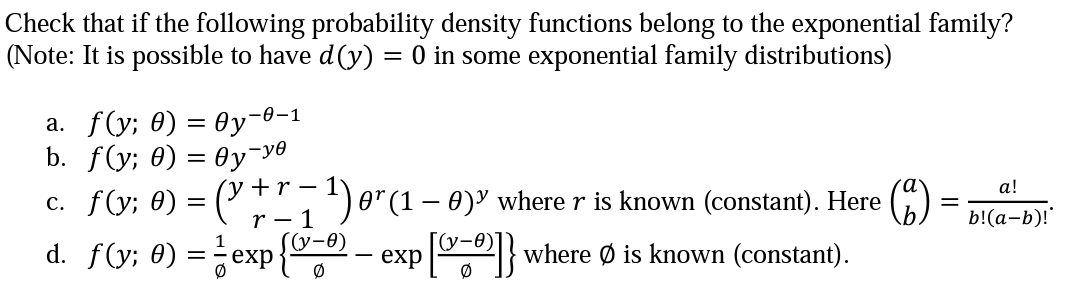 Solved Check that if the following probability density | Chegg.com