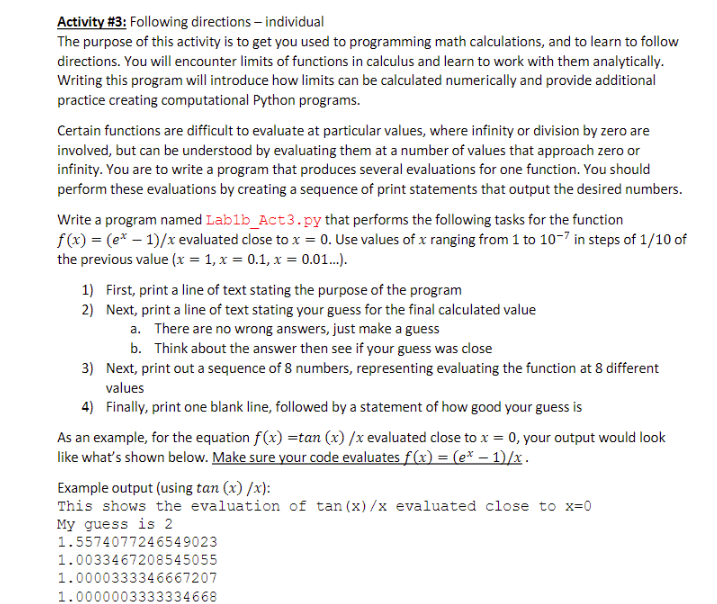 Solved Activity #3: Following directions - individual The | Chegg.com