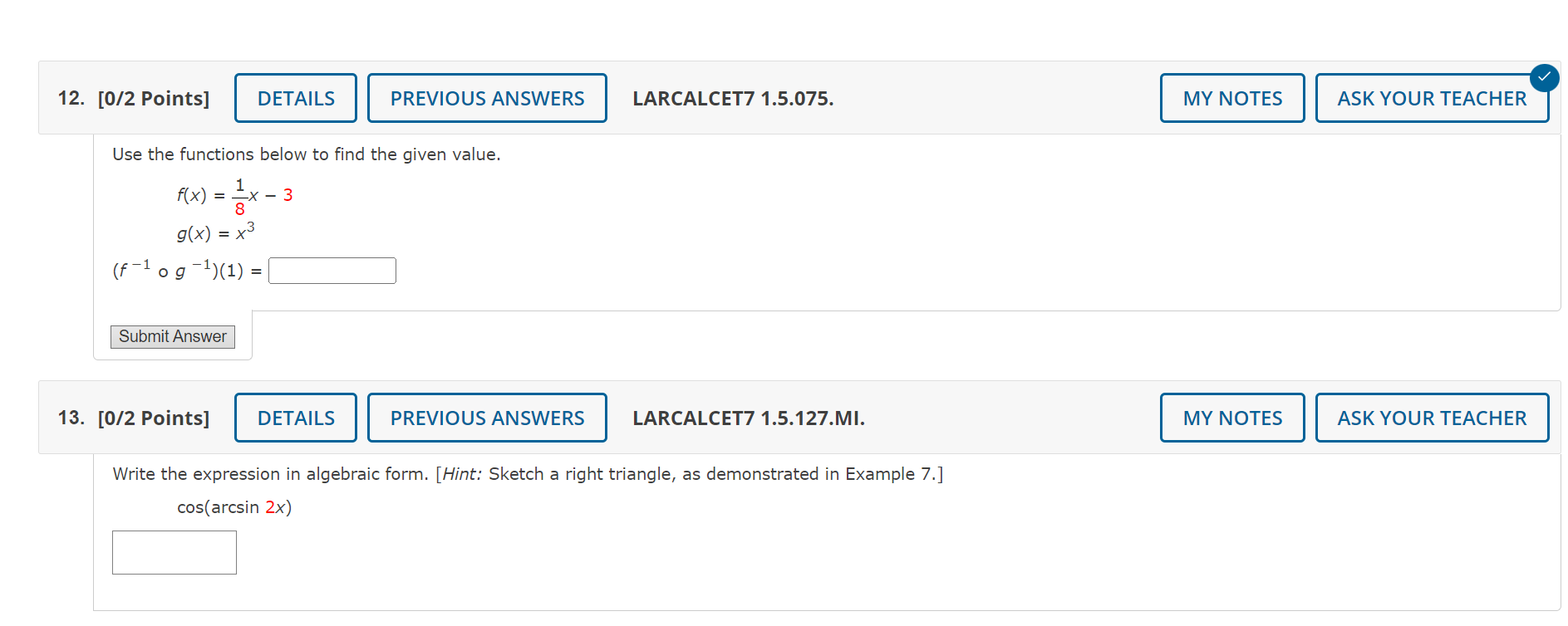 Solved Use the functions below to find the given value. | Chegg.com