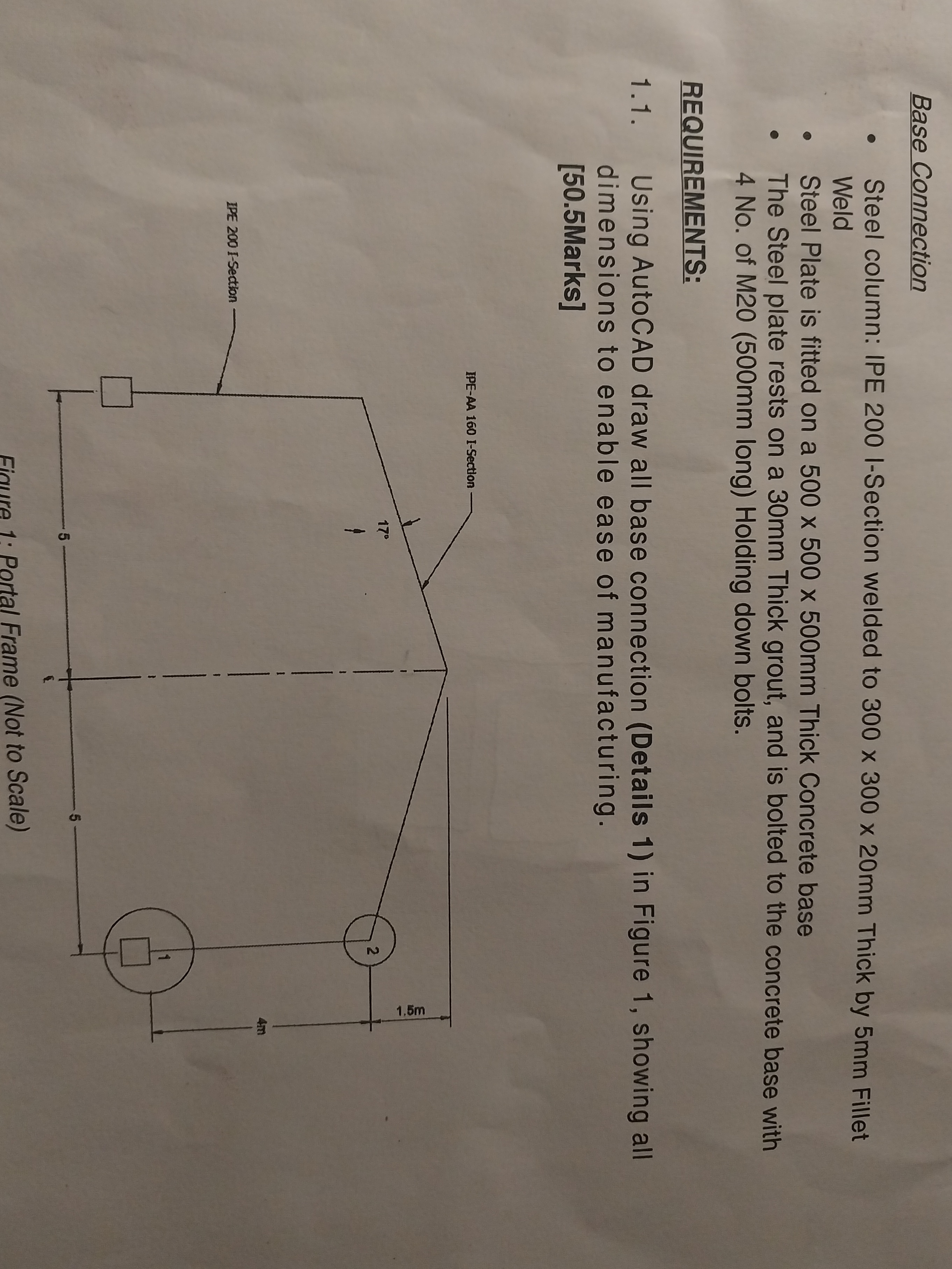 Solved Base ConnectionSteel column: IPE 200 ﻿I-Section | Chegg.com