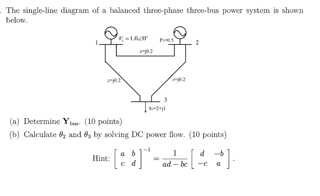 Solved · The single-line diagram of a balanced three-phase | Chegg.com