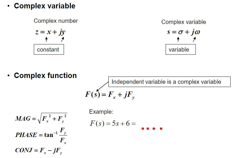 Solved Complex variable Complex number z = x+ jy Complex | Chegg.com