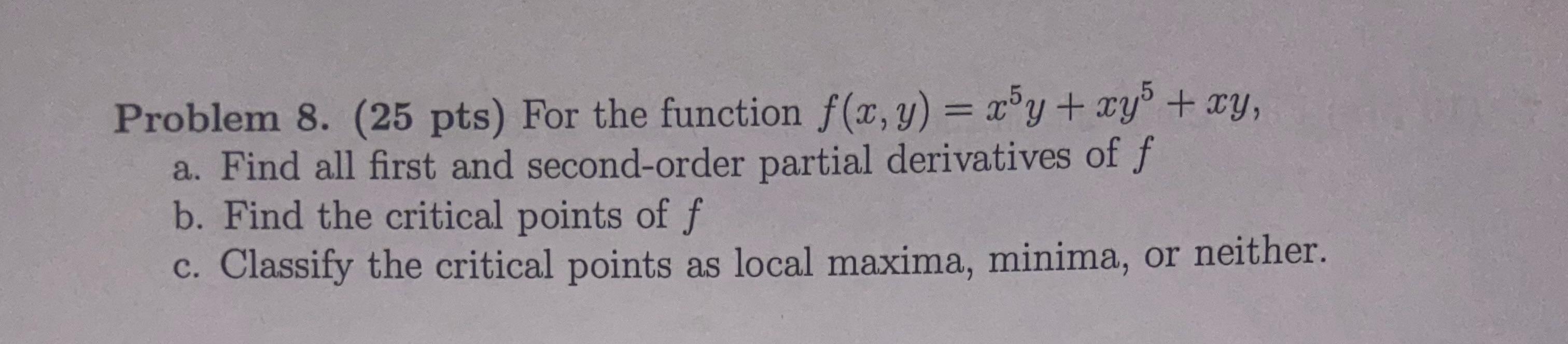 Solved Problem 8. (25 pts) For the function | Chegg.com Solved Problem 8. (25 pts) For the function | Chegg.com