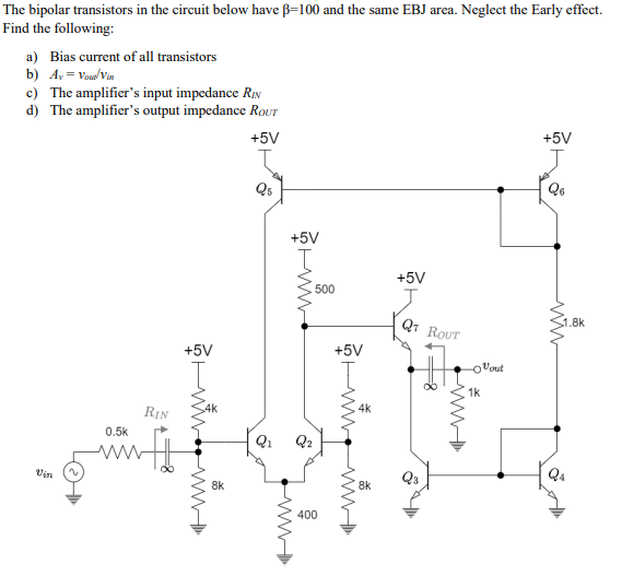 Solved The bipolar transistors in the circuit below have | Chegg.com