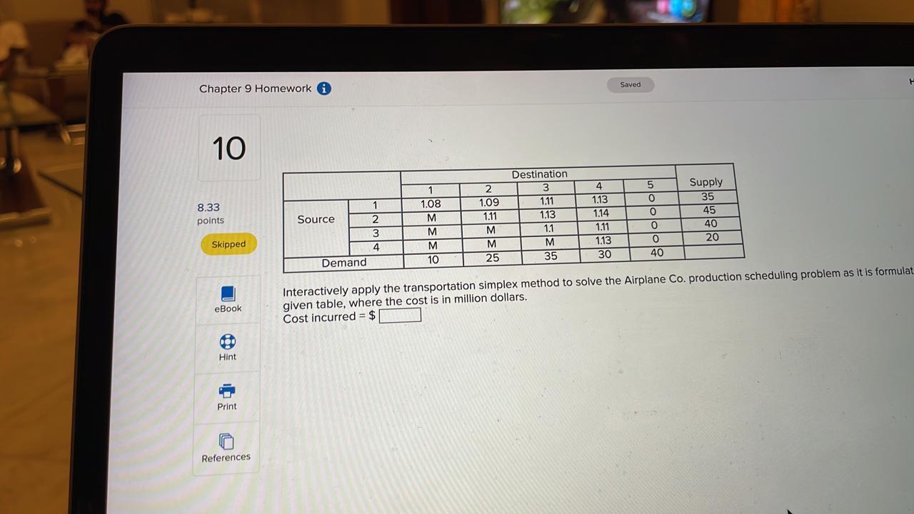 Solved Chapter 9 Homework i 10 8.33 points Skipped eBook B | Chegg.com