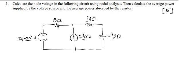 Solved 1. Calculate the node voltage in the following | Chegg.com