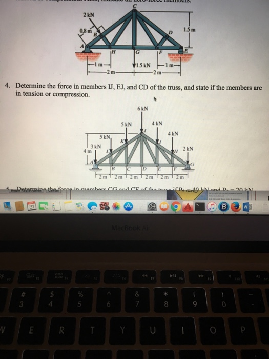 Solved Determine the force in members IJ, EJ, and CD of | Chegg.com