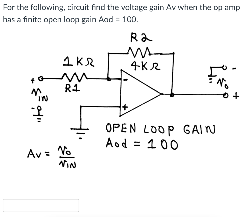 Solved For the following, circuit find the voltage gain Av | Chegg.com