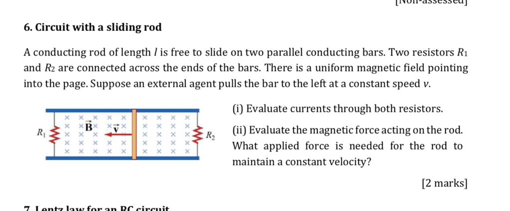 Solved 6. Circuit with a sliding rod A conducting rod of | Chegg.com