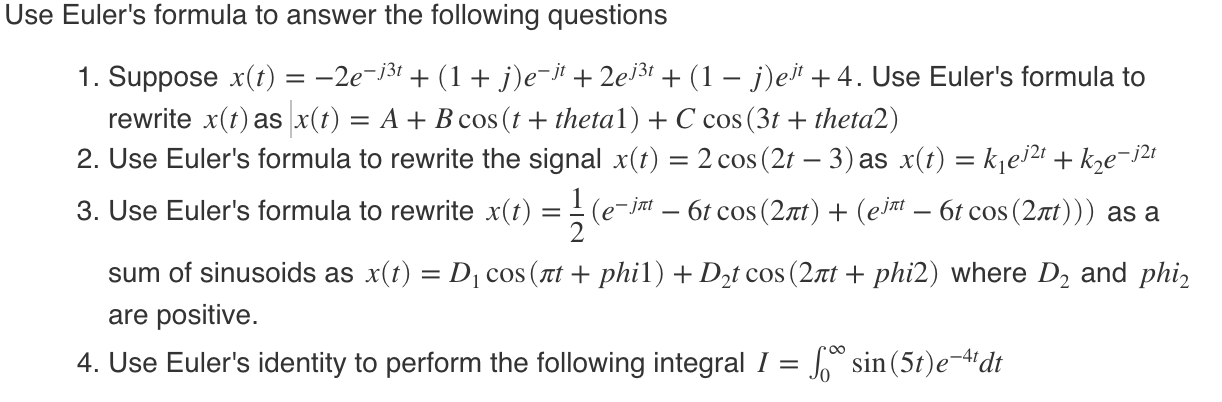 Solved Use Euler's formula to answer the following questions | Chegg.com