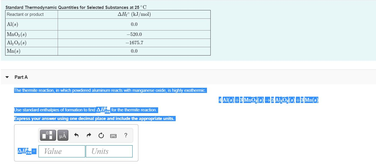 Solved Standard Thermodynamic Quantities for Selected | Chegg.com