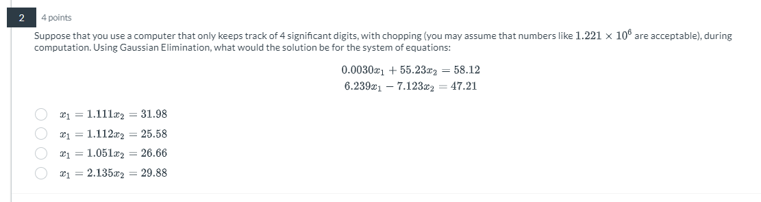Solved 43 ﻿pointsUsing the Gauss-Seidel method with 1,3,5 | Chegg.com