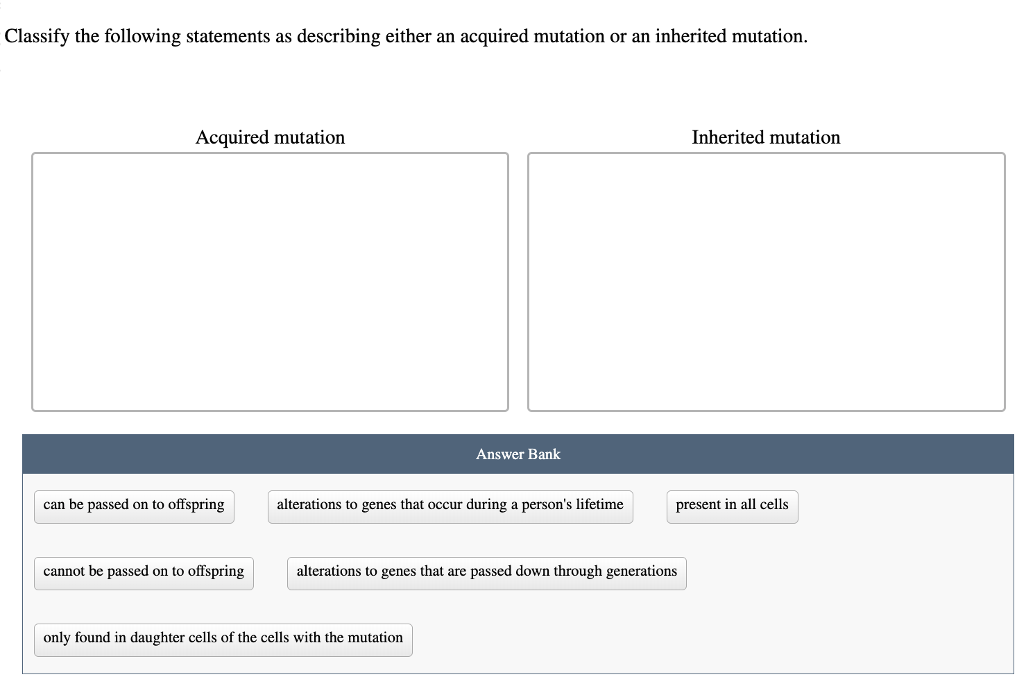 Solved Classify the following statements as describing | Chegg.com
