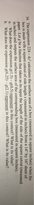 Solved III. USING AND INTERPRETING FUNCTION NOTATION (TEXT: | Chegg.com