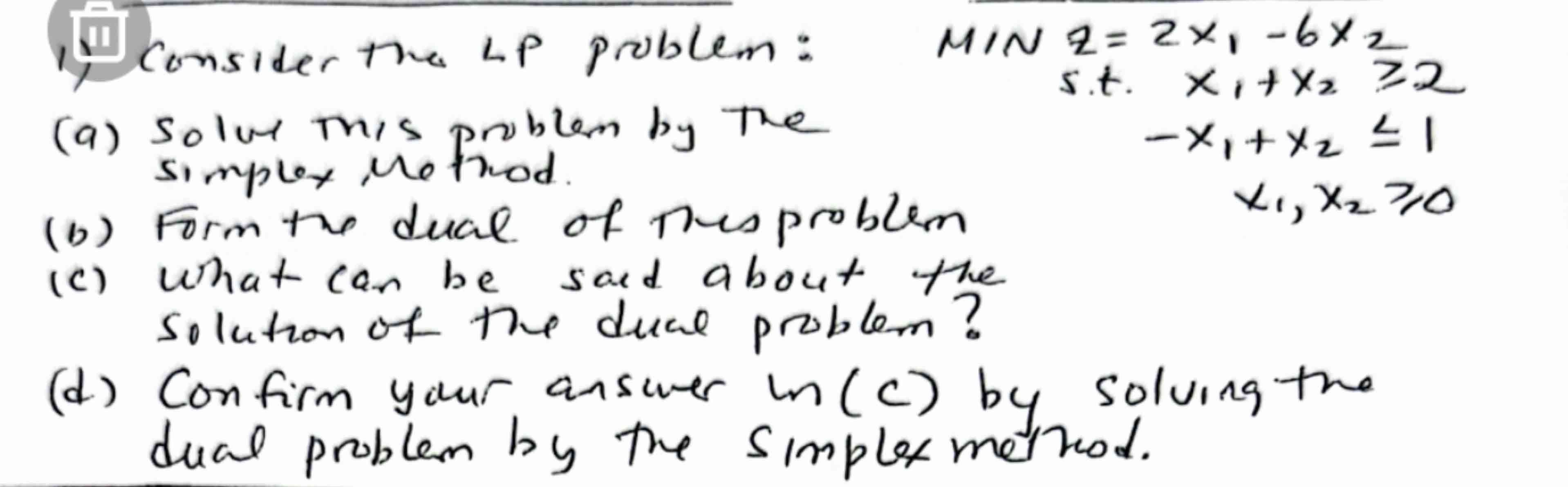 Solved by an EXPERT Consider the LP | Chegg.com