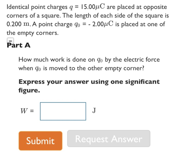 Solved Identical point charges q-15.00μC are placed at | Chegg.com