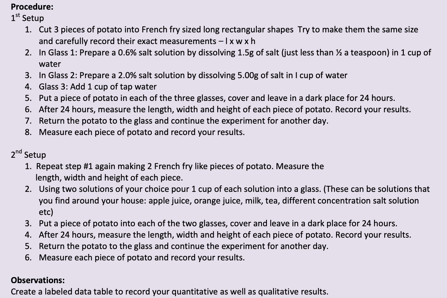 Solved Create a labeled data table to record your | Chegg.com