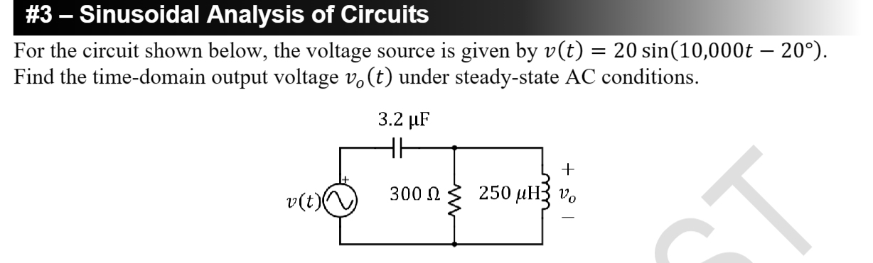 Solved For the circuit shown below, the voltage source is | Chegg.com