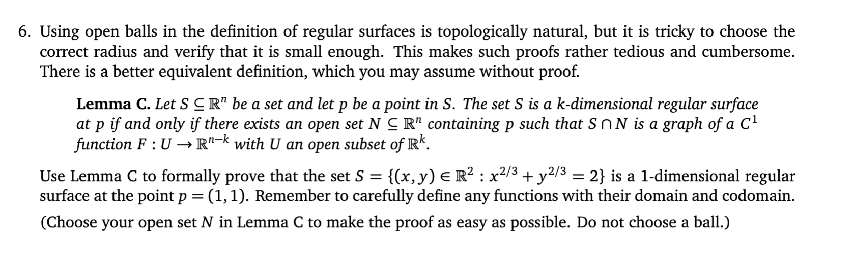 Solved a 6. Using open balls in the definition of regular | Chegg.com