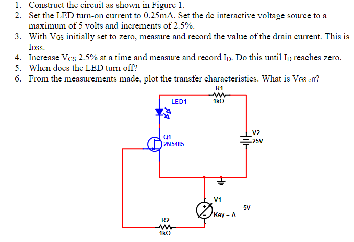 Solved 1. Construct the circuit as shown in Figure 1. 2. Set | Chegg.com