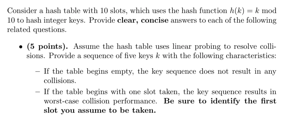 Solved Consider a hash table with 10 slots, which uses the | Chegg.com