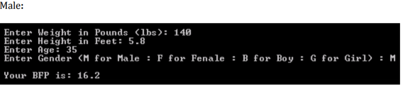 Solved Develop a C++ application to computer BFP of a person | Chegg.com