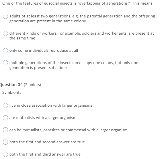 Solved One of the features of eusocial insects is | Chegg.com