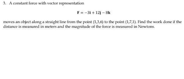 Solved 3. A constant force with vector representation | Chegg.com