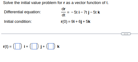 Solved Solve the initial value problem for r as a vector | Chegg.com