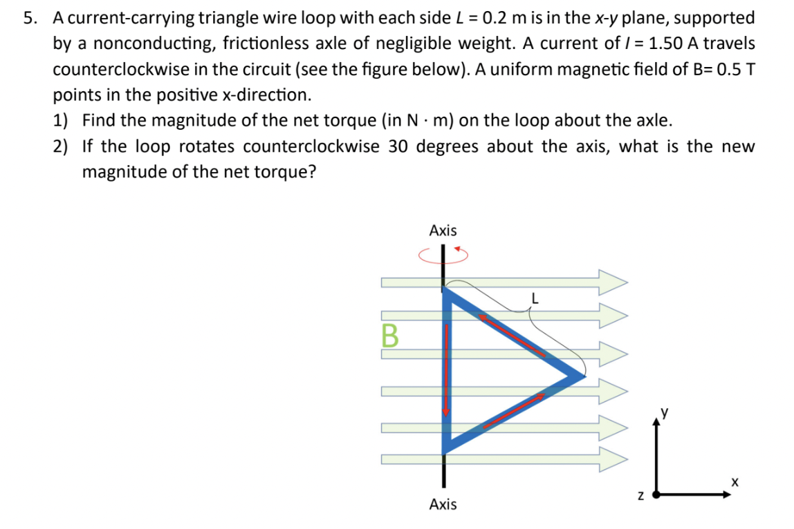 Solved A current-carrying triangle wire loop with each side | Chegg.com