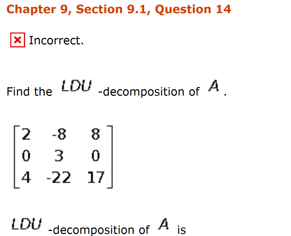Solved Chapter 9, Section 9.1, Question 14 XIncorrect. Find | Chegg.com