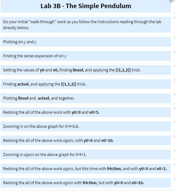 Solved Lab 3B - The Simple Pendulum Do your initial | Chegg.com