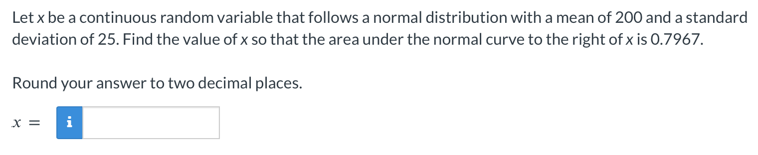 Solved Let x be a continuous random variable that follows a | Chegg.com