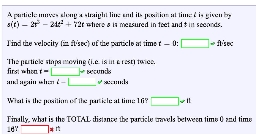Solved A particle moves along a straight line and its | Chegg.com
