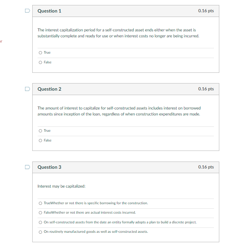 Solved Question 1 0.16 pts The interest capitalization | Chegg.com