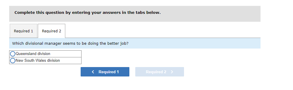 Solved Selected operating data for two divisions of Outback | Chegg.com