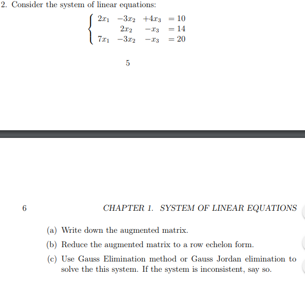 Solved Consider the system of linear equations: 2x1 | Chegg.com