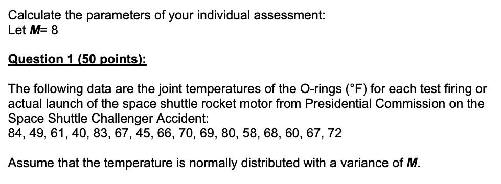 Solved Calculate the parameters of your individual | Chegg.com